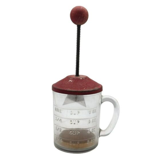 Antique | Kitchen | Antique Kitchenfood Chopper Red Handle Measurecup ...